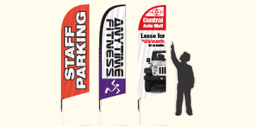 Customized Retail Feather Flags Signs - Open House Signs - Name Riders - Feather Flags | Dee Sign®